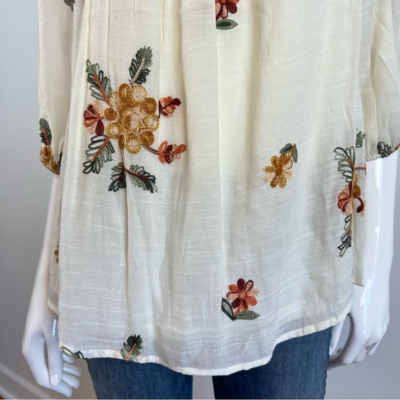 fig and flower | Tops | Anthropologie Fig And Flower 34 Sleeve Floral ...